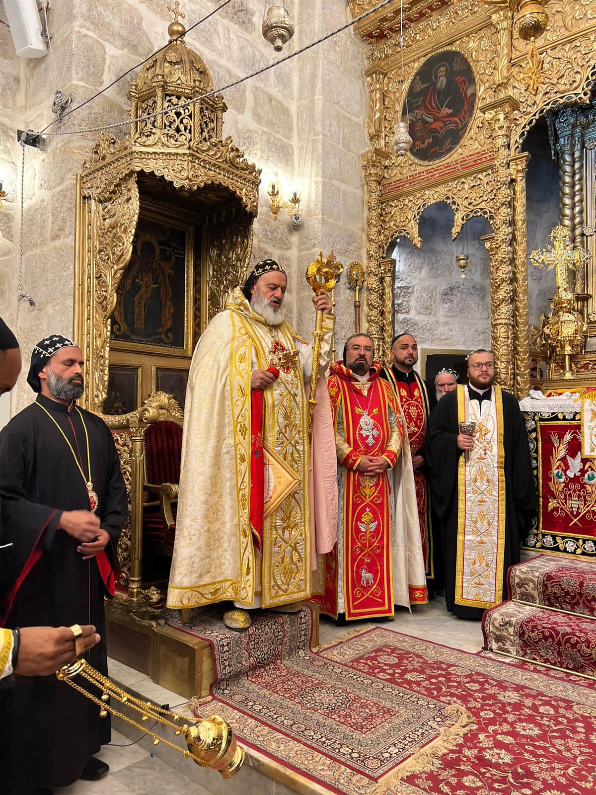 Holy Qurobo at St. Mark Church in St. Mark Monastery in Jerusalem ...